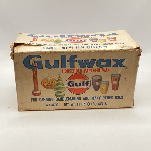 Gulf Wax | Other | Vintage Gulfwax Household Paraffin Wax Lbbox 4 Cakes ...
